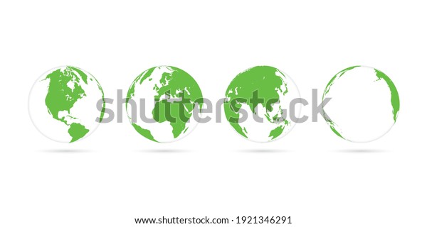 3d World Maps Design Green Color Stock Vector (Royalty Free) 1921346291 ...