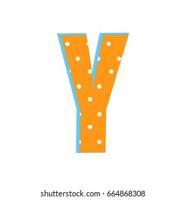3d Y Letter Polka Dots Isolated Stock Vector (Royalty Free) 664868308