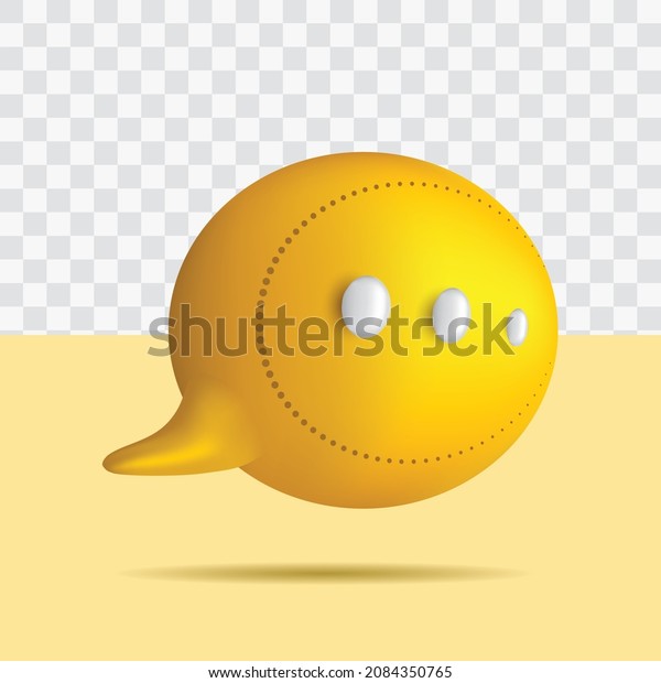 3d Yellow Bubble Chat Transparant Background Stock Vector (Royalty Free ...