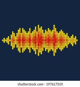 3d Yellow Sound Waveform Made Cube Stock Vector (Royalty Free) 197617319 | Shutterstock