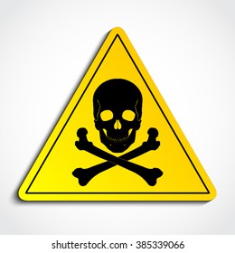 Vektor Stok 3d Yellow Triangle Skull Crossbones Danger (Tanpa Royalti ...