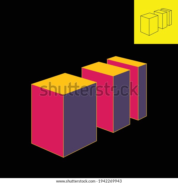 3dimensional Logo 3 Boxes Different Sizes Stock Vector (Royalty Free ...