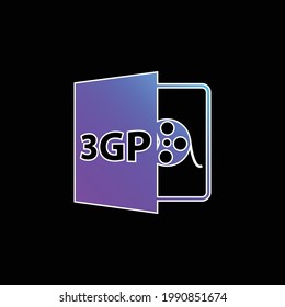 3gp File Format Symbol Blue Gradient Stock Vector (Royalty Free ...