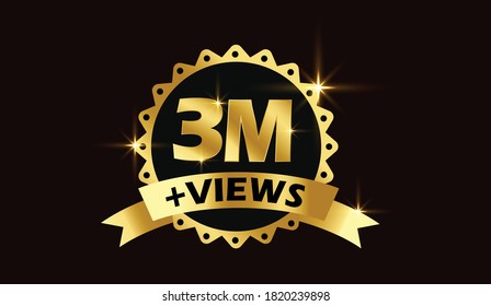 3m Views Celebration Background Design Cericle Stock Vector (Royalty ...