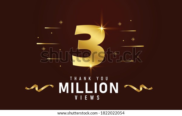 3m Views Celebration Background Design 3million Stock Vector (Royalty ...