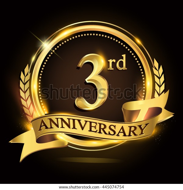 3rd Golden Anniversary Logo Ring Ribbon Stock Vector (Royalty Free ...