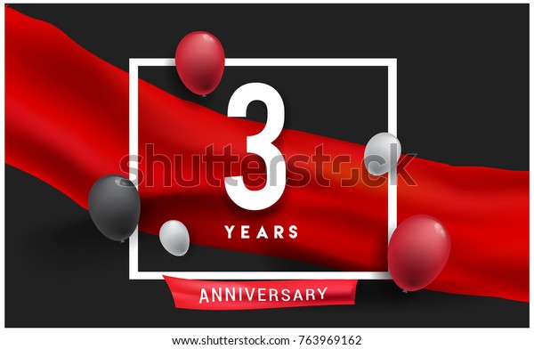 3rd Years Anniversary Celebration Logo Isolated Stock Vector (Royalty ...