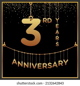 3rd Years Anniversary Vector Design Anniversary Stock Vector (Royalty ...