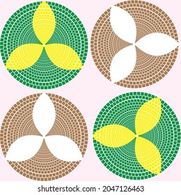 4 Circular Leaf Design Pattern Background Stock Vector (Royalty Free ...