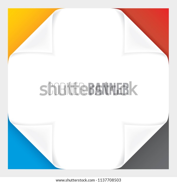 4 Color Corner Banner Vector Illustration Stock Vector (Royalty Free ...