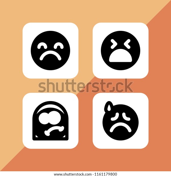 4 Depressed Icons Vector Set Tired Stock Vector (Royalty Free ...