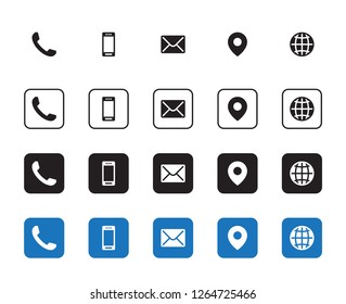 Contact Us Icons Simple Flat Icons Stock Vector (Royalty Free) 1376645495