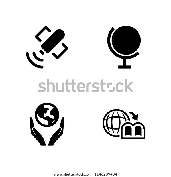 4 Earth Icon Set Satellite Globe Stock Vector (Royalty Free) 1146289484 ...