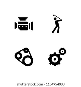 4 Gear Icons Vector Set Motor Stock Vector (Royalty Free) 1154954083 ...