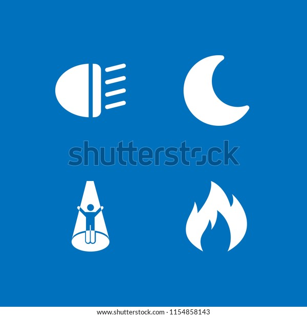 4 Glow Icons Vector Set Fire Stock Vector (Royalty Free) 1154858143 ...