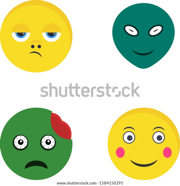 4 Icon Set Emoji Personal Commercial Stock Vector (Royalty Free ...