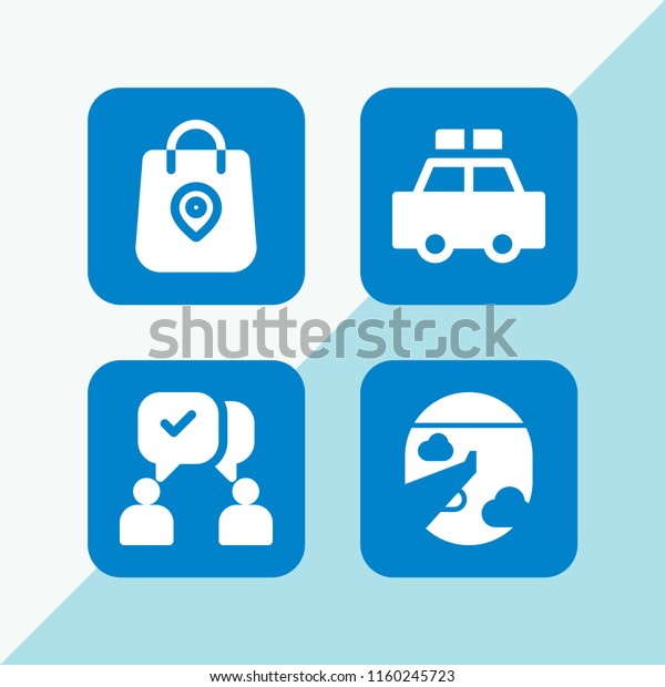 4 International Icons Vector Set Flight Stock Vector (Royalty Free ...
