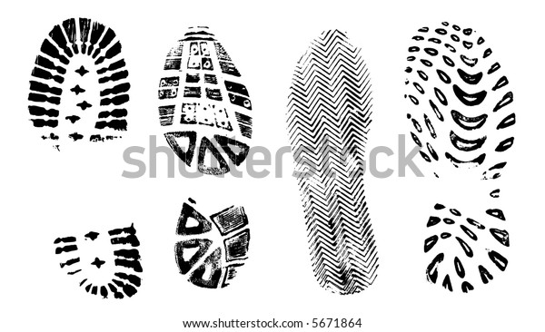 4 Isolated Bootprints Highly Detailed Vector Stock Vector (Royalty Free ...