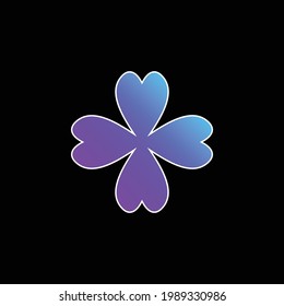 4 Leaf Clover Blue Gradient Vector Stock Vector (Royalty Free ...