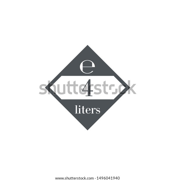 4 Liters L Sign Lmark Estimated Stock Vector (Royalty Free) 1496041940