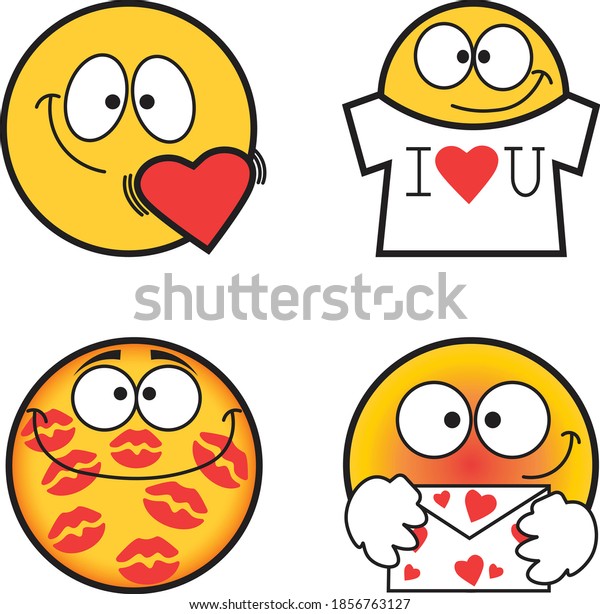4 Love Emoticons Vector Graphics Perfect Stock Vector (Royalty Free ...