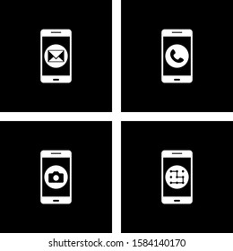 4 Mobile Apps Icons Sheet Isolated Stock Vector (Royalty Free ...