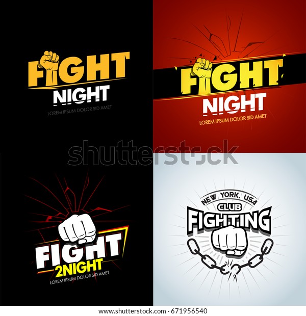 4 Modern Professional Fighting Poster Templates Stock Vector (Royalty ...