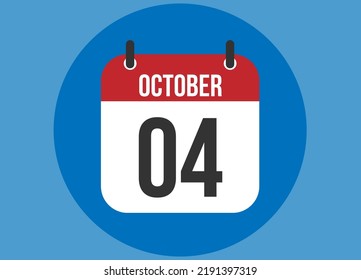 4 October Blue Calendar Vector Calendar Stock Vector (Royalty Free ...
