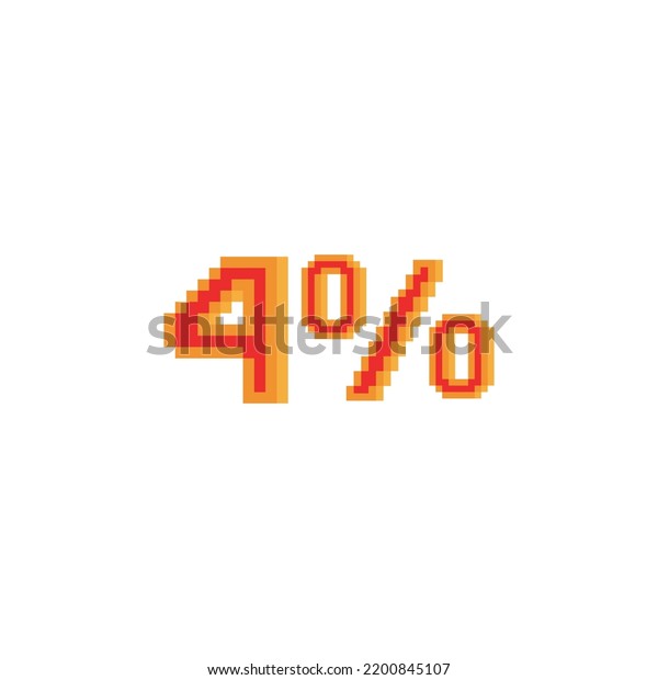 4 Percent Pixel Art On White Stock Vector (Royalty Free) 2200845107 ...