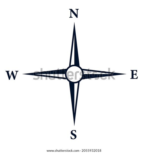 4 Point Compass Icon Clipart Image Stock Vector (Royalty Free ...