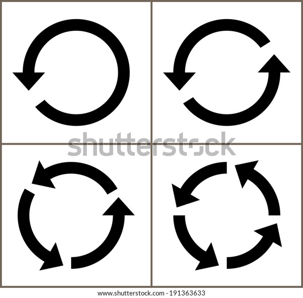 4 Rotate Arrow Icon Sign Vector Stock Vector (Royalty Free) 191363633