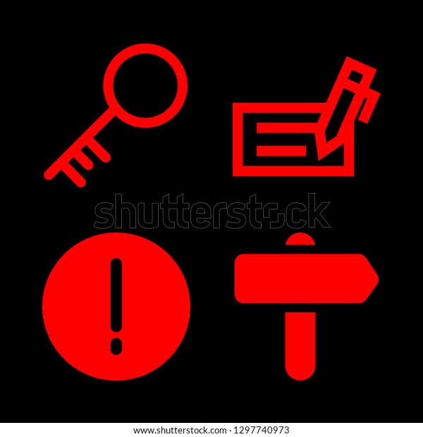 4 Safety Icons Warning Key This Stock Vector (Royalty Free) 1297740973 ...