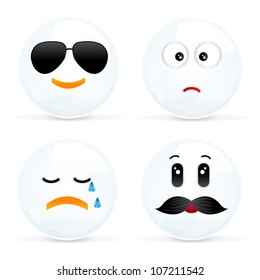 4 Smiles Isolated On White Background Stock Vector (Royalty Free ...