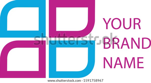 4 Square Logo Vector Design Stock Vector (Royalty Free) 1591758967 ...