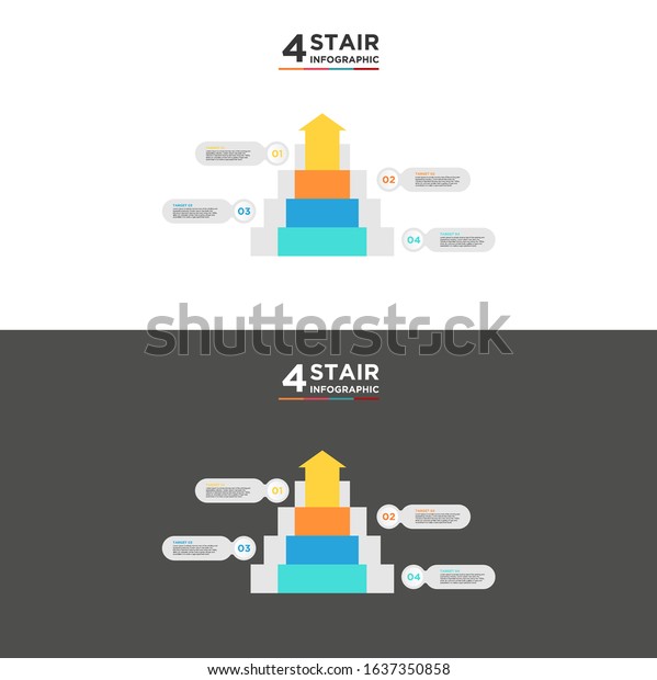 4 Stair Step Timeline Infographic Element Stock Vector (Royalty Free ...