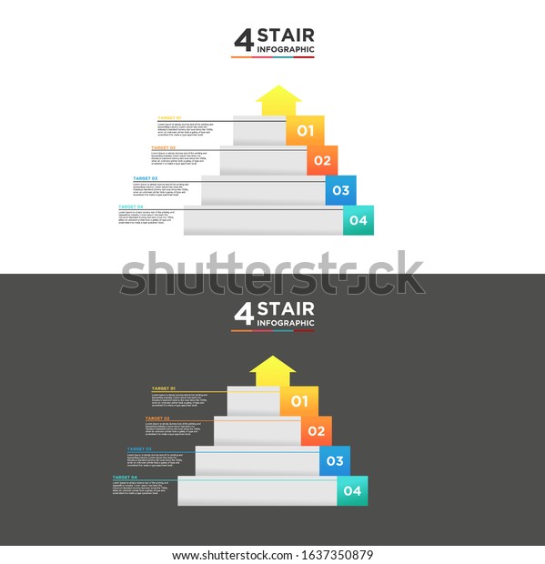 4 Stair Step Timeline Infographic Element Stock Vector (Royalty Free ...