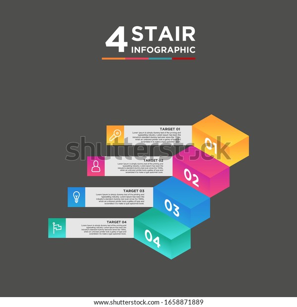 4 Stair Step Timeline Infographic Element Stock Vector (Royalty Free ...