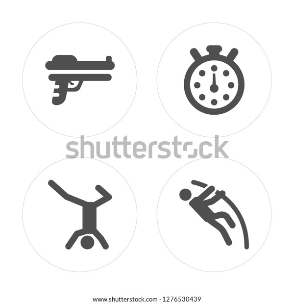 4 Start Gun Gymnast Chronometer Pole Stock Vector (Royalty Free ...