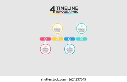 4 Step Timeline Infographic Element Business Stock Vector (Royalty Free ...