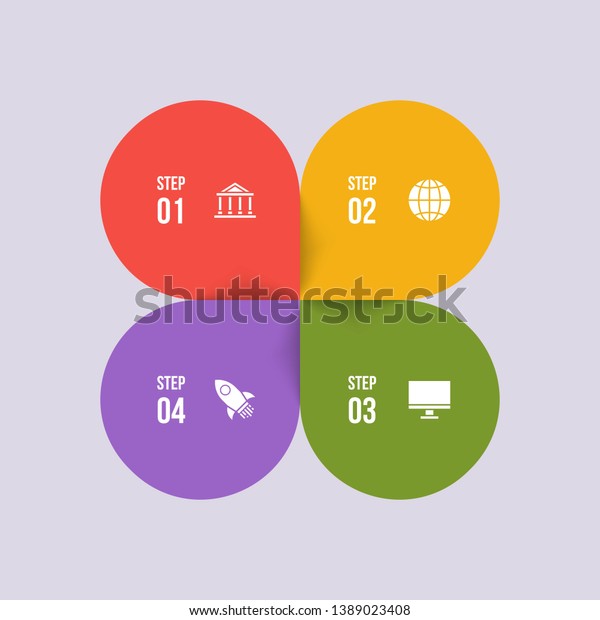 4 Steps Circle Chart Circle Infographic Stock Vector (Royalty Free ...