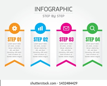 4 Steps Infographic Designvector Illustrationsimple Graphic Stock ...