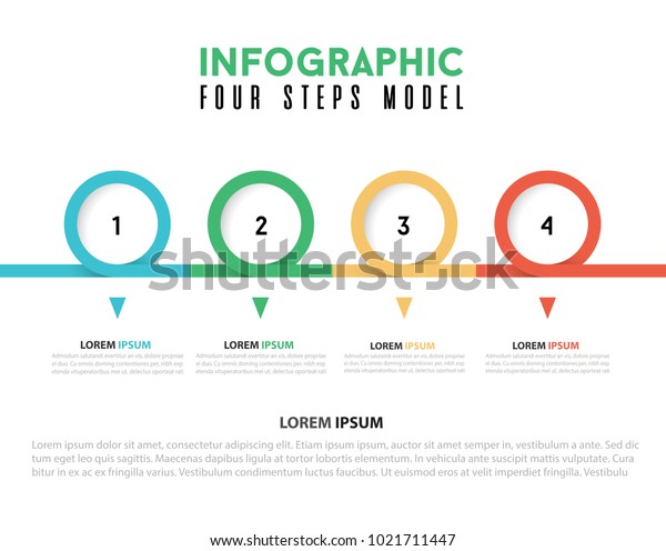 4 Steps Infographic Rings Horizontal Colorful Stock Vector (Royalty ...
