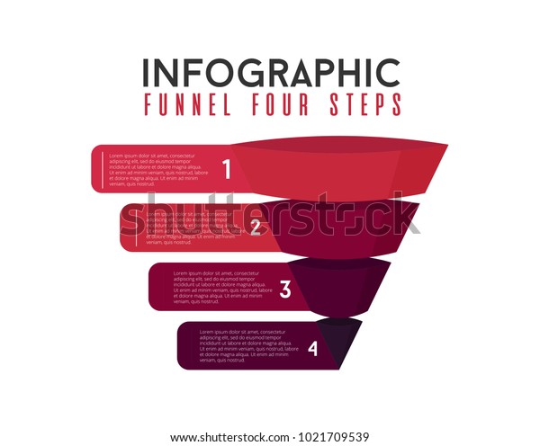4 Steps Positions Funnel Infographic Tornado: เวกเตอร์สต็อก (ปลอดค่า ...