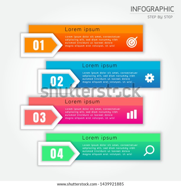 4 Steps Process Color Graphic Elements Stock Vector (Royalty Free ...
