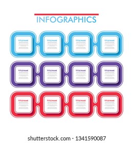 4 Steps Timeline Square Shapes Modern: vetor stock (livre de direitos ...