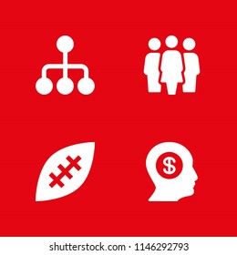 4 Team Icon Set American Football Stock Vector (Royalty Free ...
