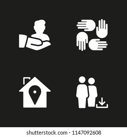 4 Team Icon Set Supportive Hands Stock Vector (Royalty Free) 1147092608 ...