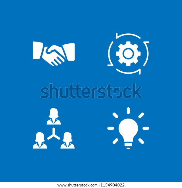 4 Teamwork Icons Vector Set Hand Stock Vector (Royalty Free) 1154904022 ...