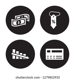 4 Vector Icon Set Dollar Bill Stock Vector (Royalty Free) 1279852933 ...