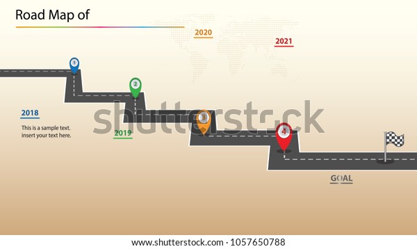 4 Years Roadmap Infographic Template 2018 Stock Vector (Royalty Free ...